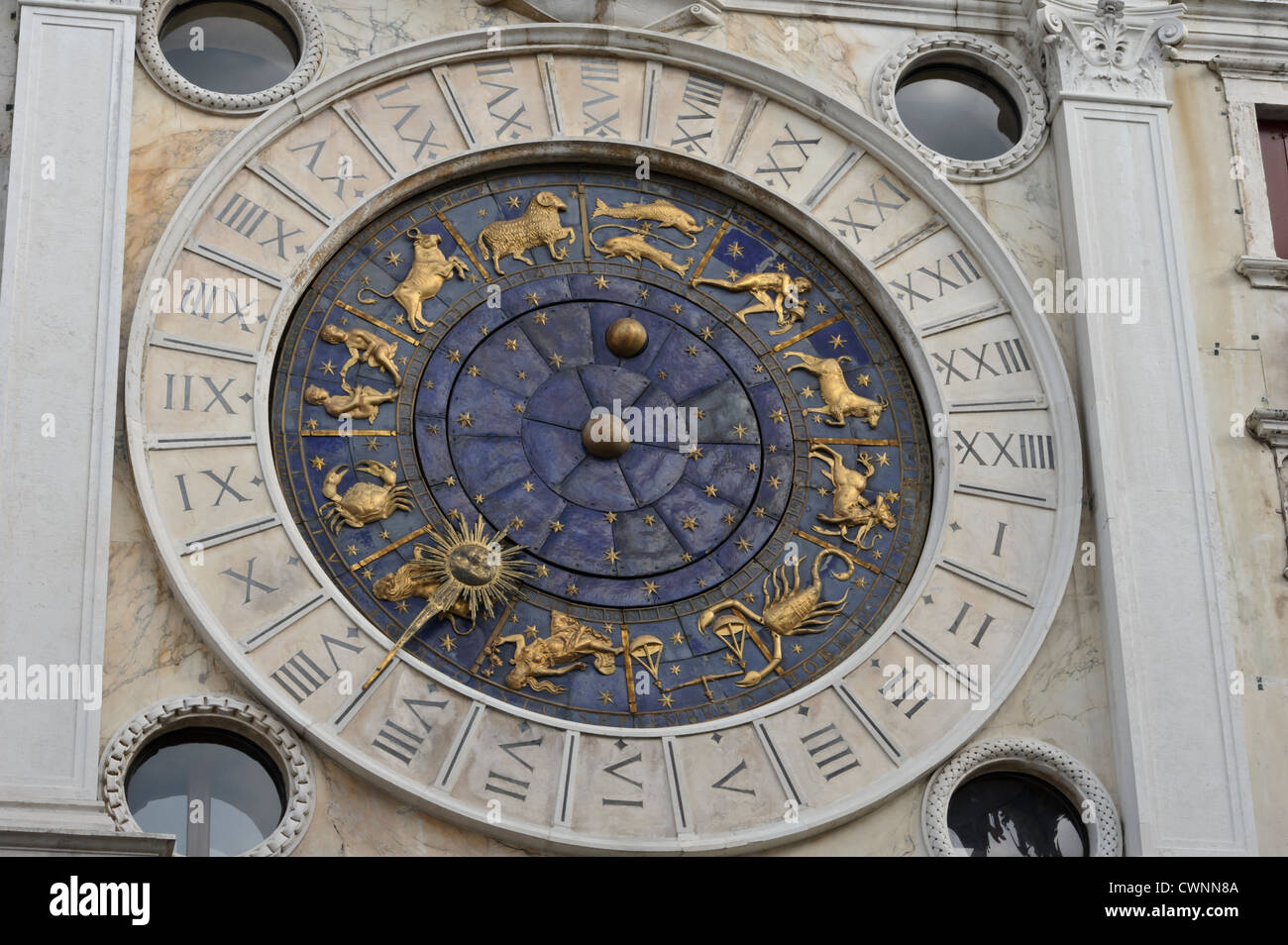 Close Up of the Clock of the St Mark's Clock tower, Venice, Italy Stock ...