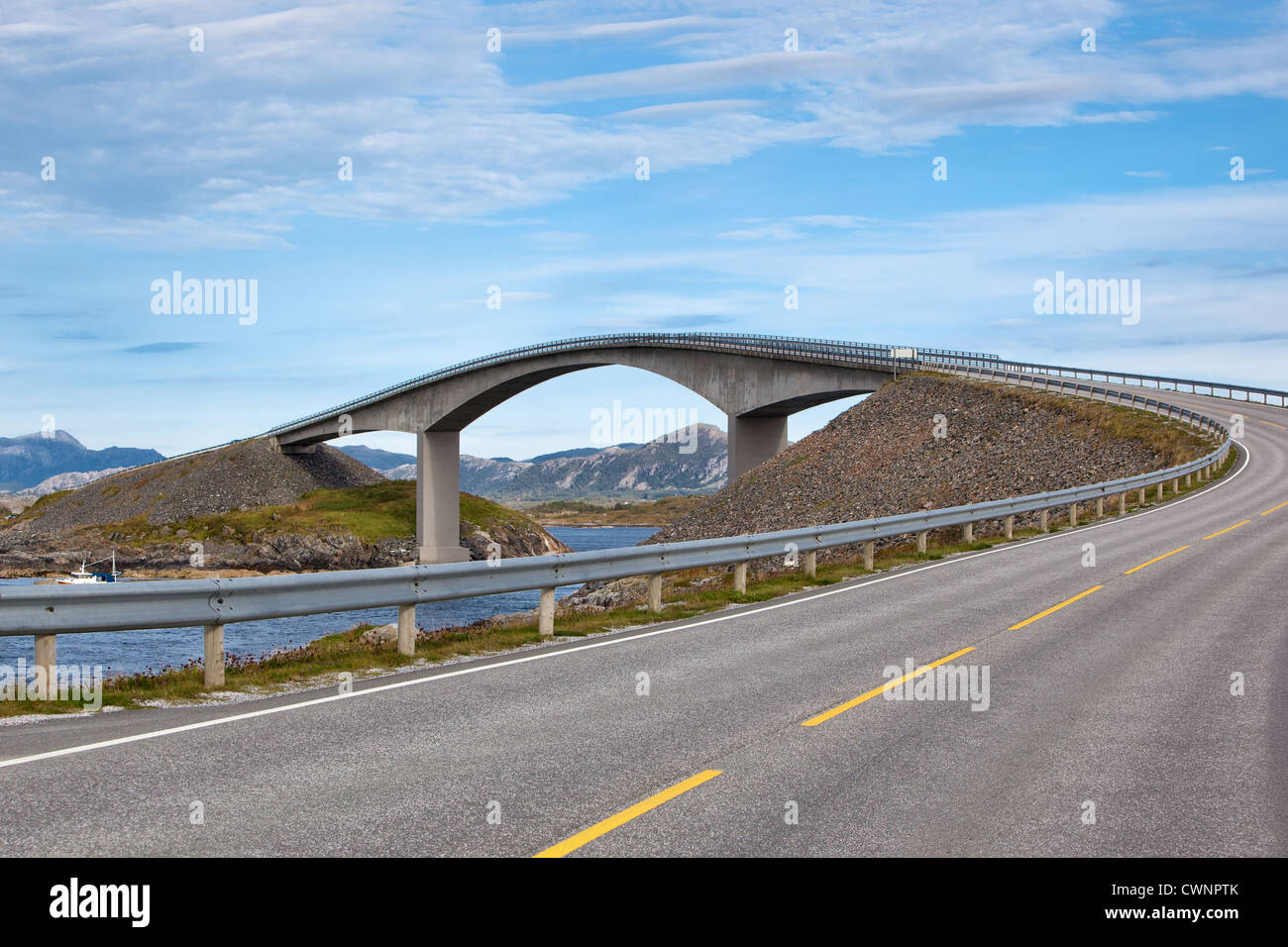 Modern bridge over islands in Norway Stock Photo - Alamy