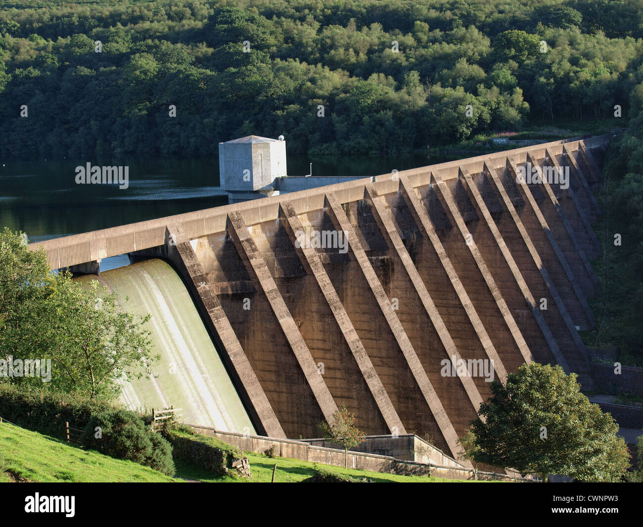 Dam at Wimbleball Lake. Somerset. UK Stock Photo - Alamy