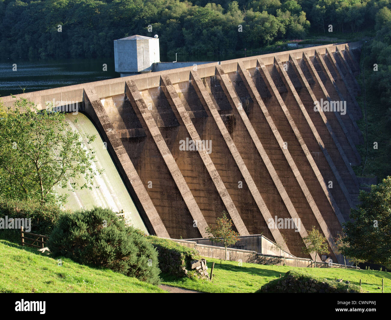 Dam at Wimbleball Lake. Somerset. UK Stock Photo - Alamy