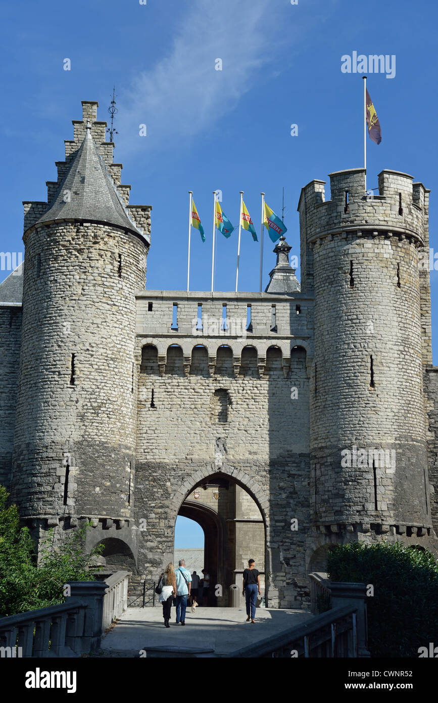 Het Steen medieval fortress, Antwerp, Antwerp Province, The Flemish ...