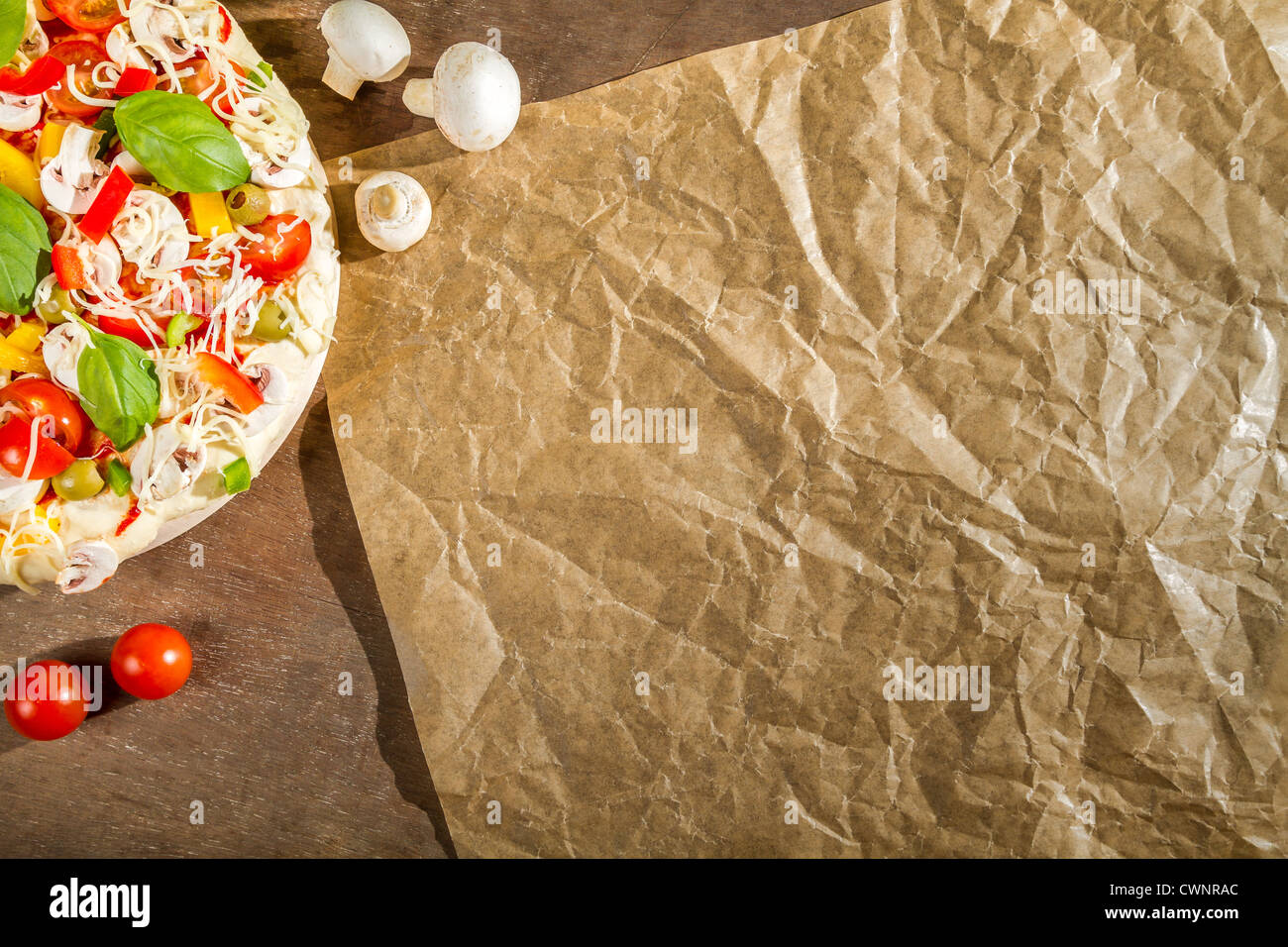 Close-up of the menu background for pizzerias No. 5 Stock Photo - Alamy