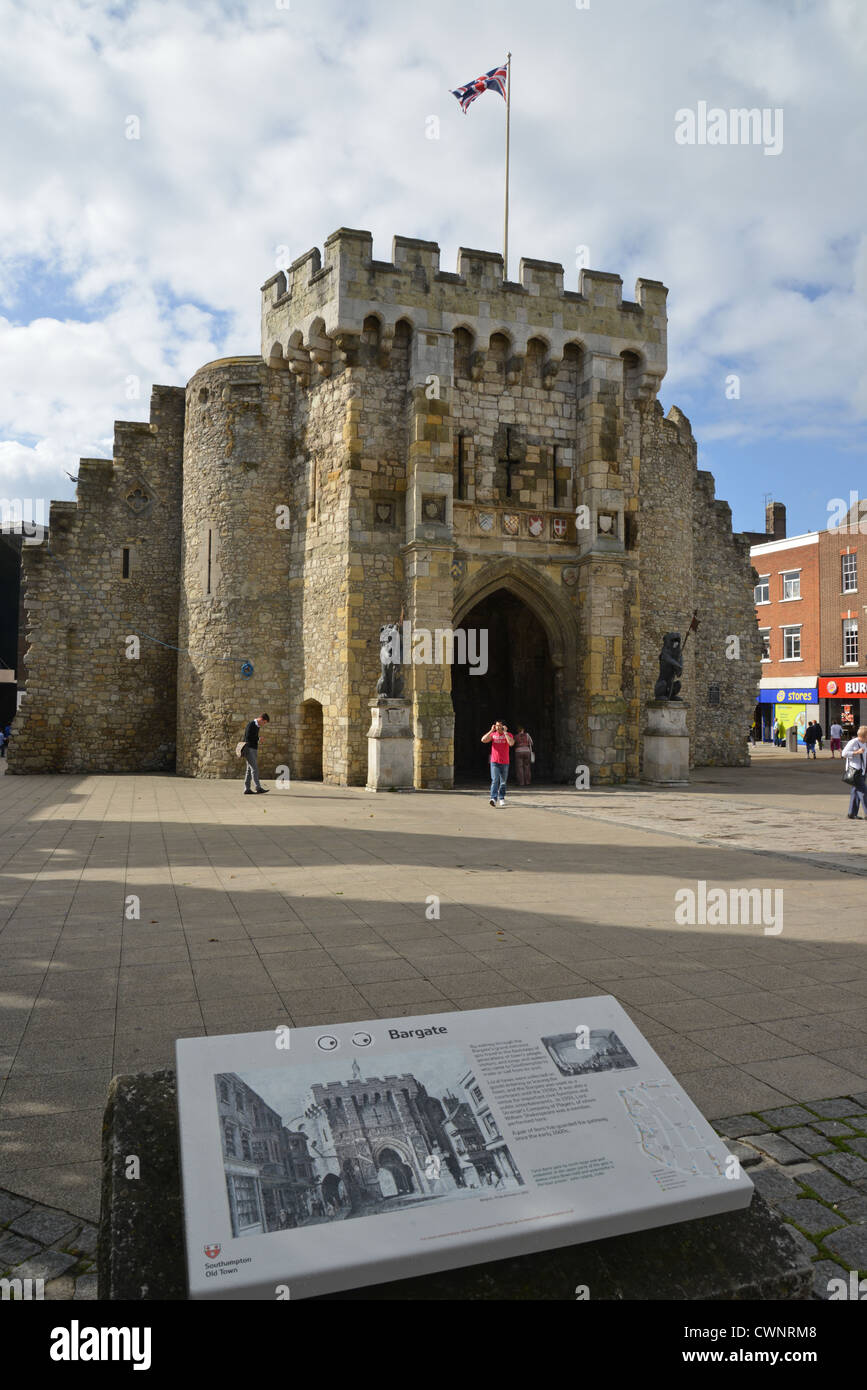 The 12th century Bargate, Old Town, Southampton, Hampshire, England ...