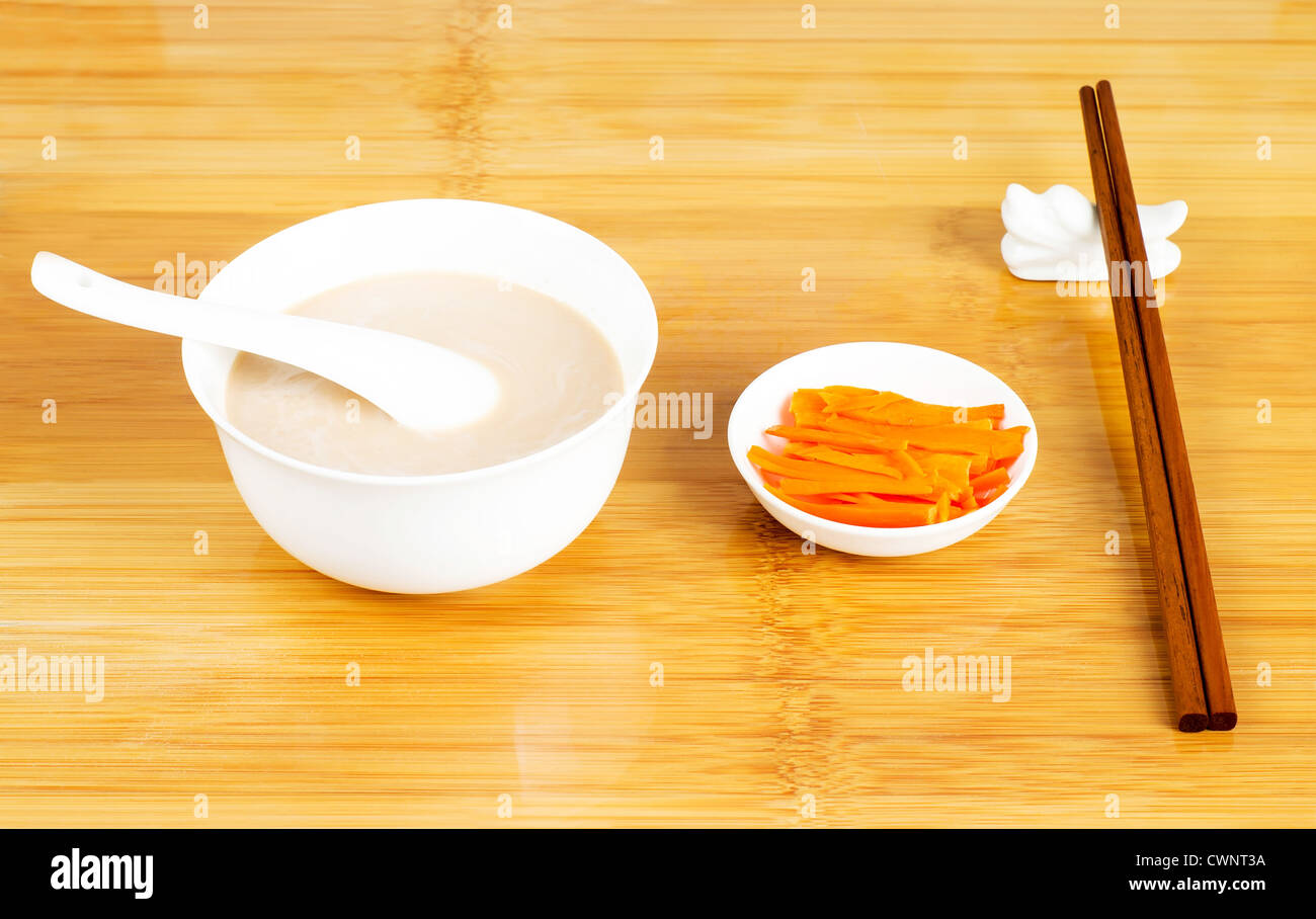 Fried bread stick and pickled vegetables, the Chinese breakfast Stock ...