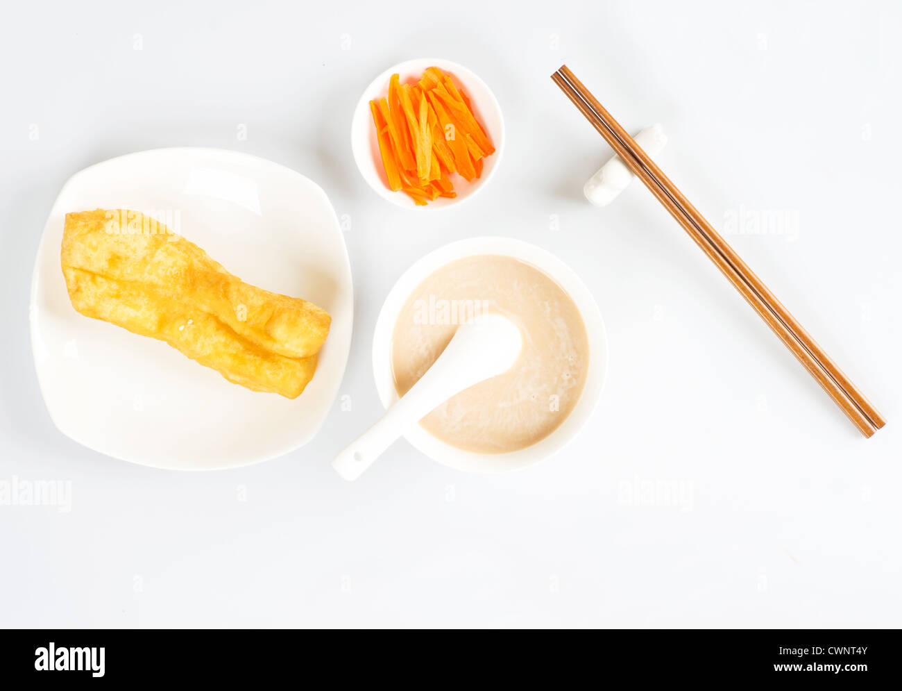 Fried bread stick and drinks Chinese food Stock Photo - Alamy