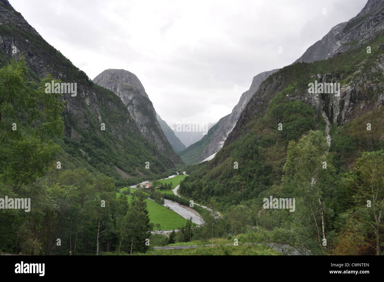 The Naeroy (Nærøy) Valley at Stalheim, near Gudvangen, Vestland county ...