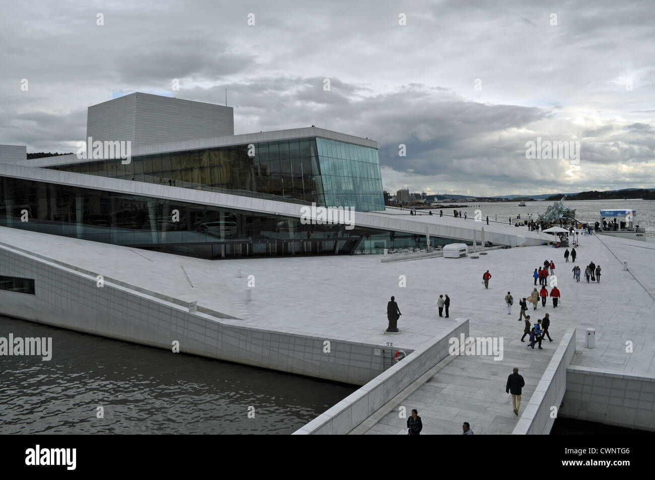 Exterior of the Oslo Opera House, Norway, which opened in 2008 and was ...