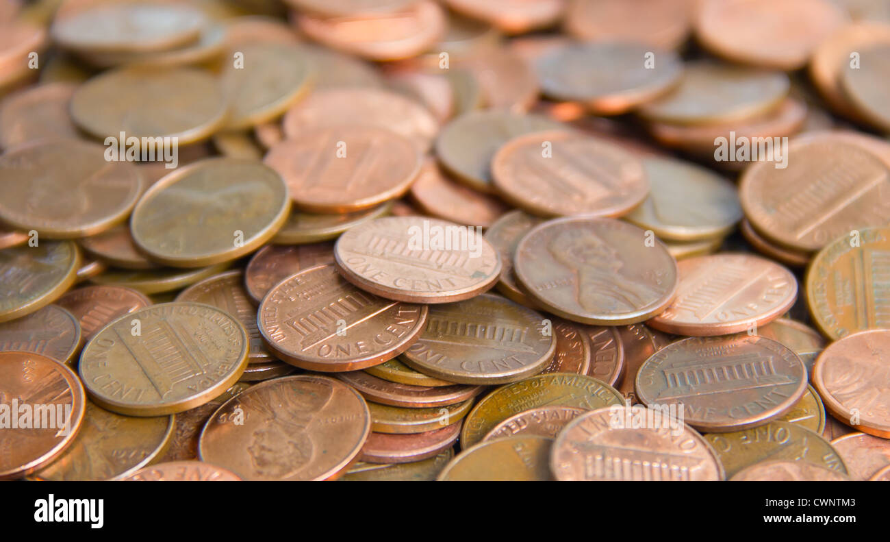 Background made of US cents Stock Photo - Alamy