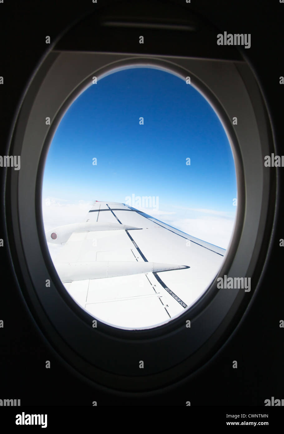 view through airplane the window Stock Photo - Alamy