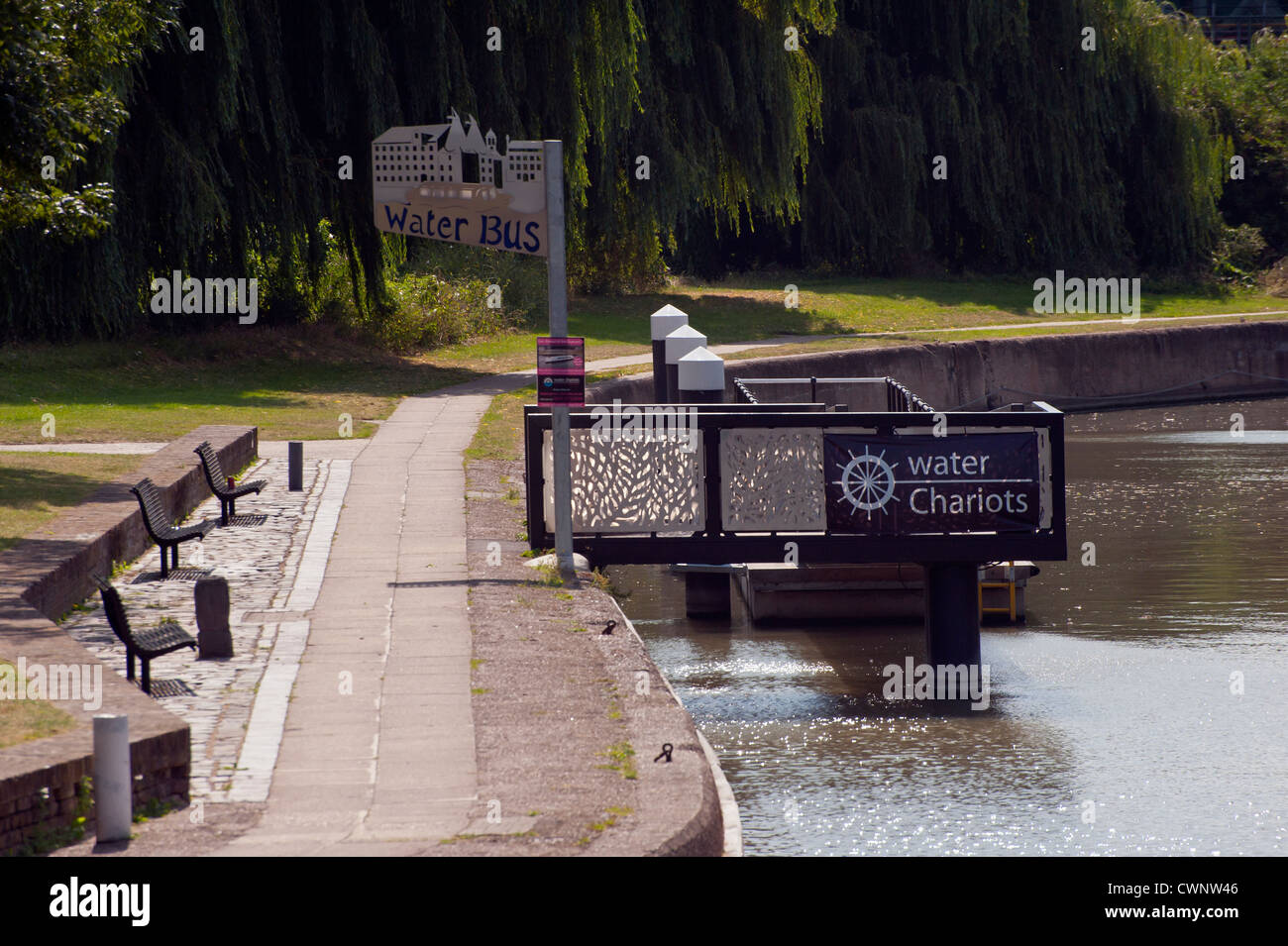 LONDON, UK - AUGUST 11, 2012: Jetty for the Water Chariots Canal Boat ...