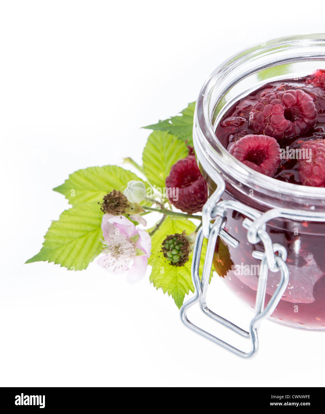 Raspberry Jam isolated on white background Stock Photo - Alamy