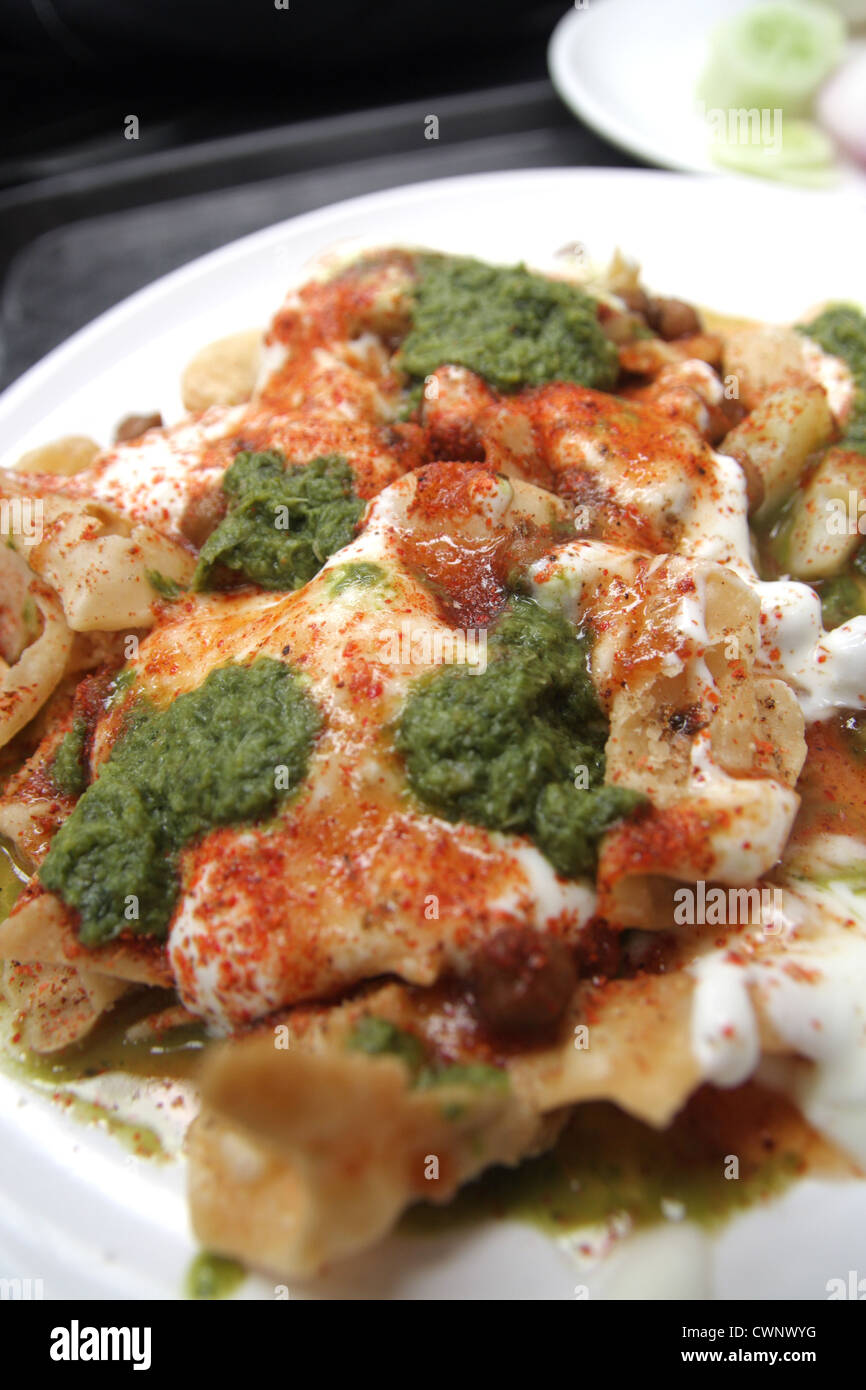 North Indian food , Papri chaat Stock Photo - Alamy