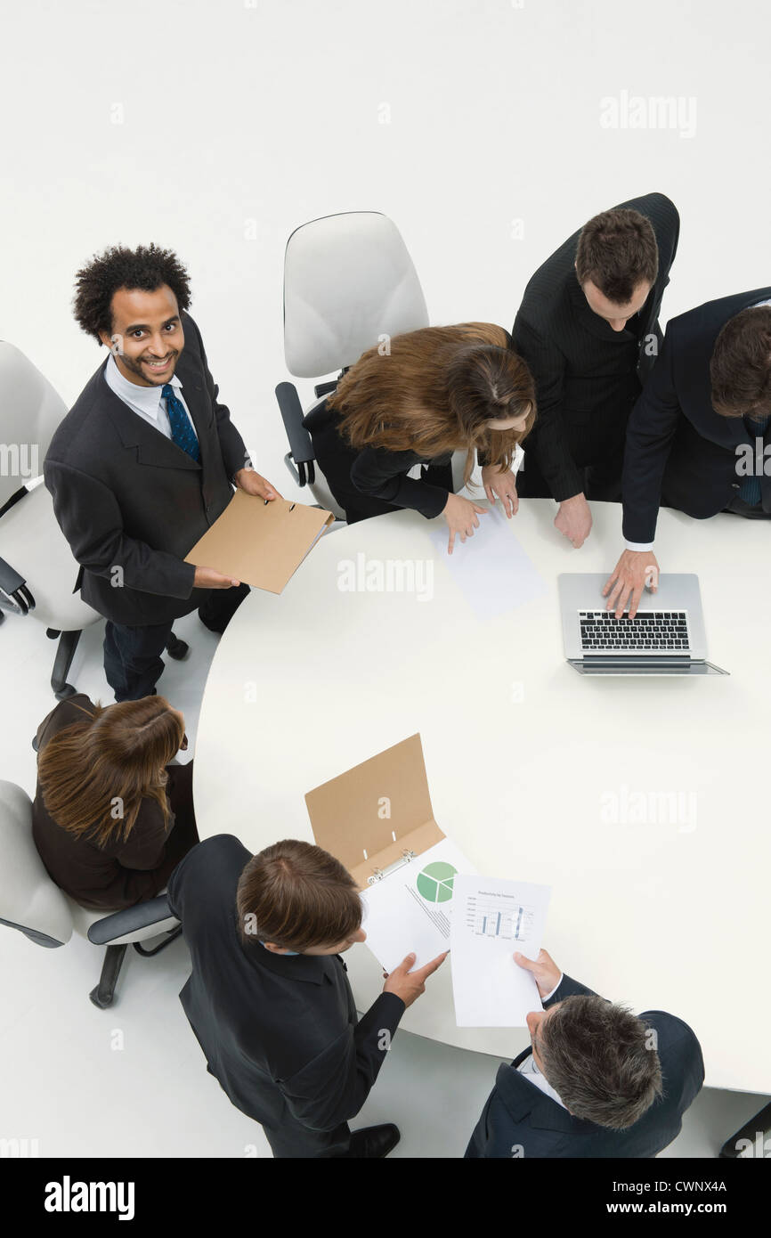 Businessman preparing presentation for business meeting Stock Photo - Alamy