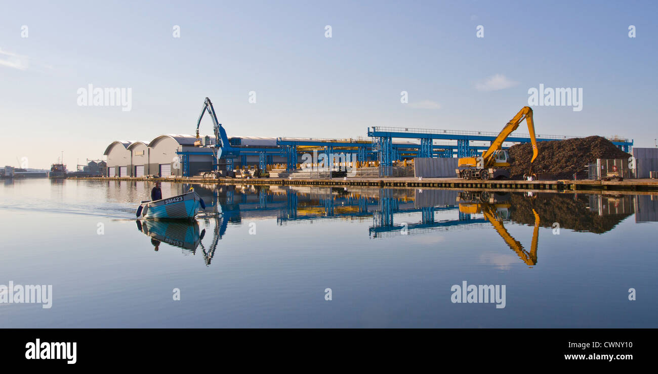 Shoreham harbour with view of cranes and commercial premises Stock ...