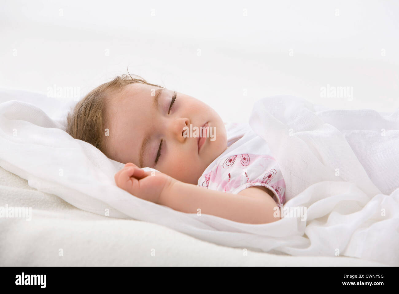 Baby girl sleeping, close up Stock Photo - Alamy