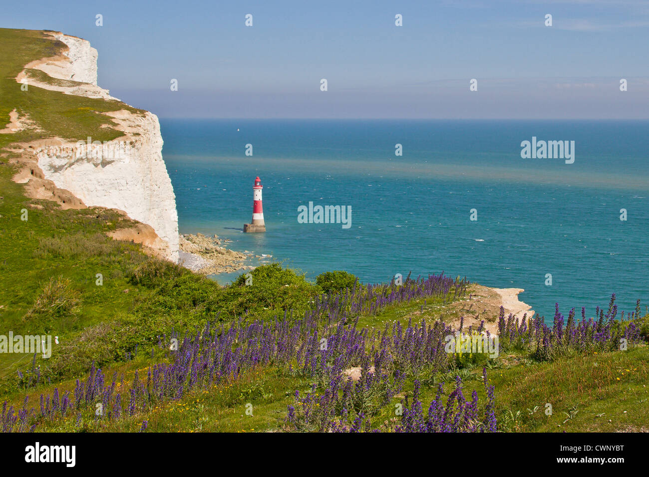Beachy Head cliffs and lighthouse Stock Photo - Alamy