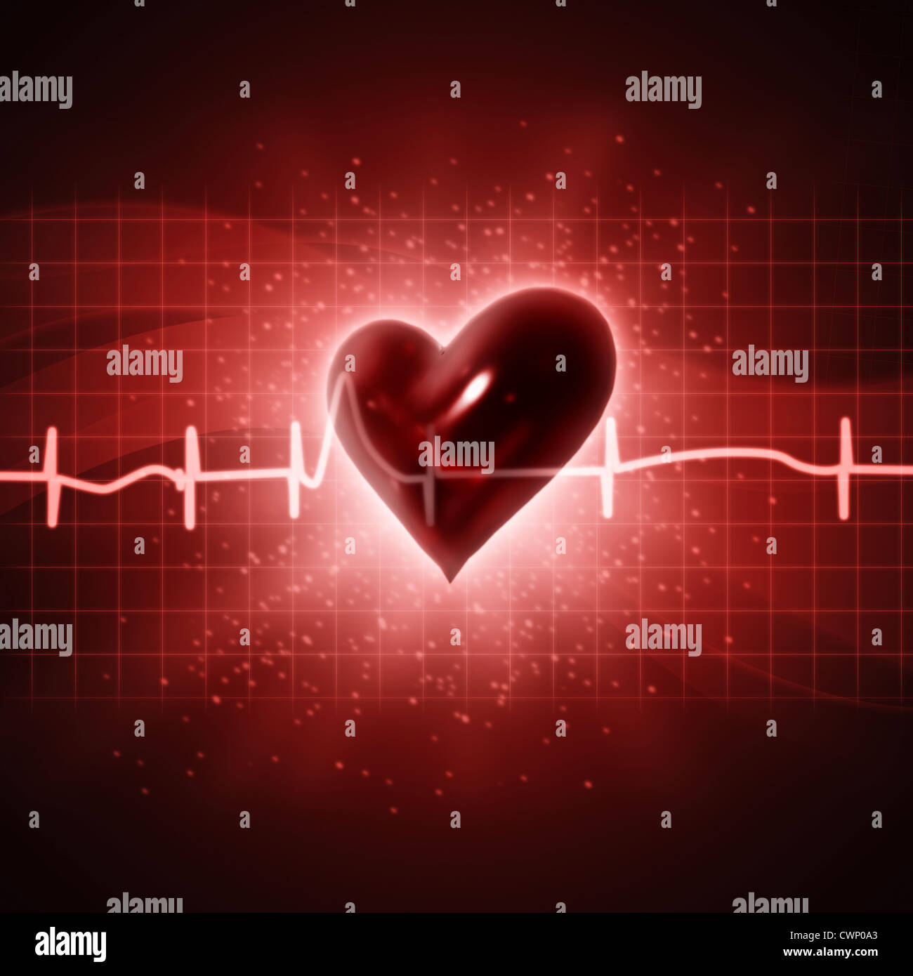 ECG abstract backgrounds with human 3D rendered heart Stock Photo - Alamy