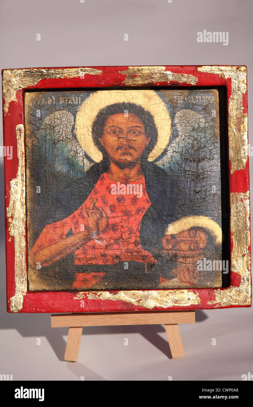 An icon shows an Eastern Orthodox saint. The icon shows St Ivan Stock ...