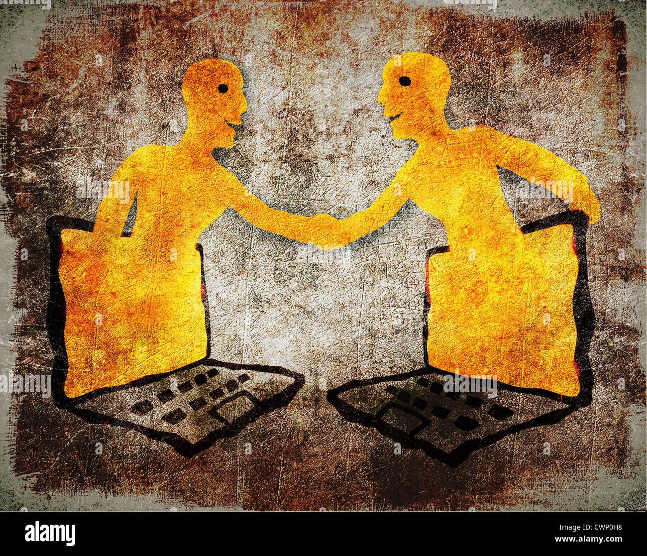 two person two people know each other through PC Stock Photo - Alamy