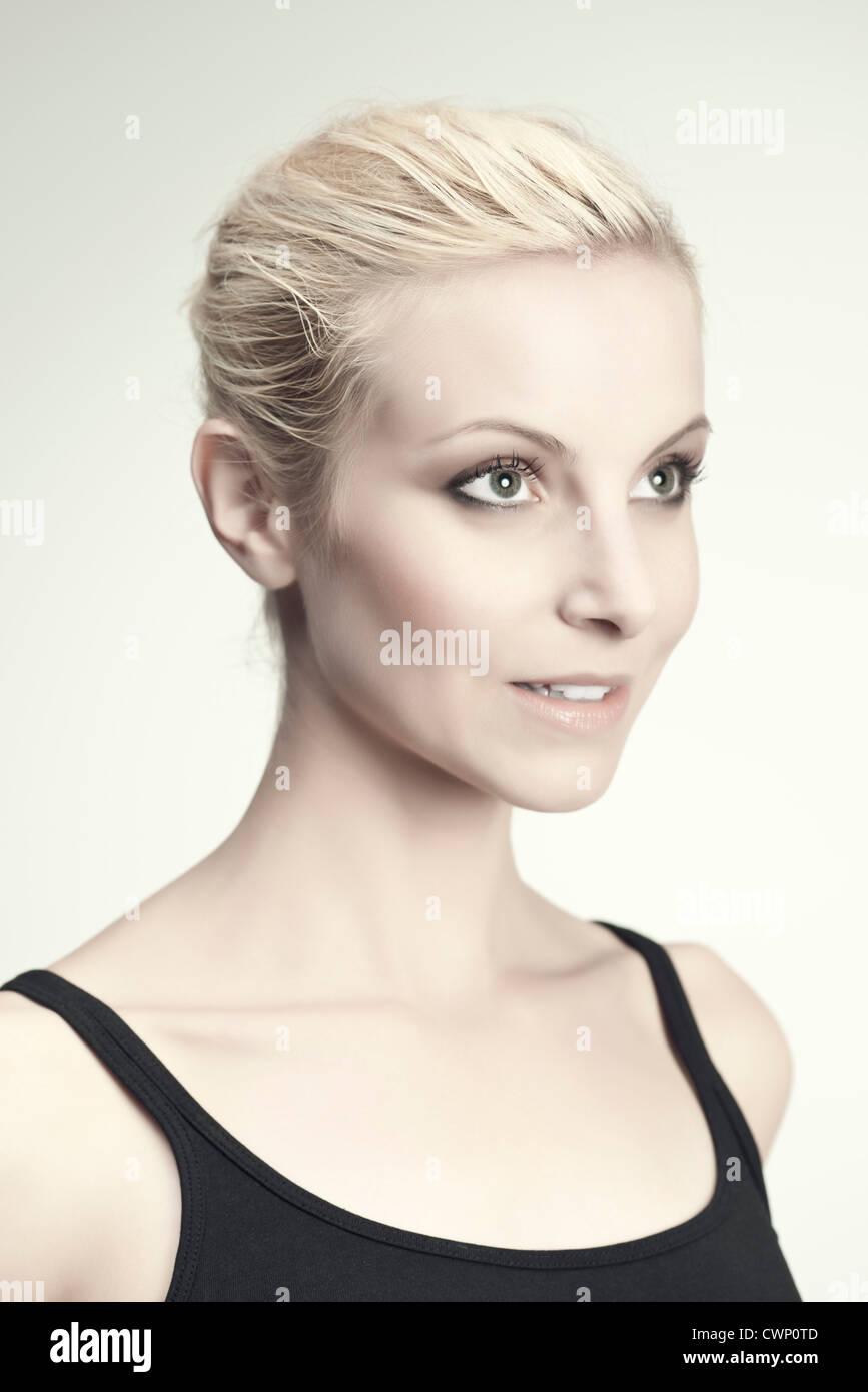 Young woman in thought, portrait Stock Photo - Alamy