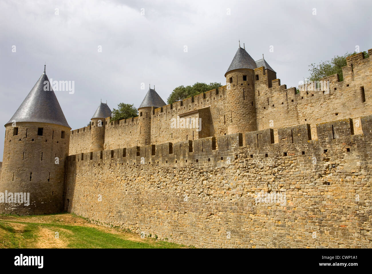 The ancient fortification of Carcassone in southern France Stock Photo ...