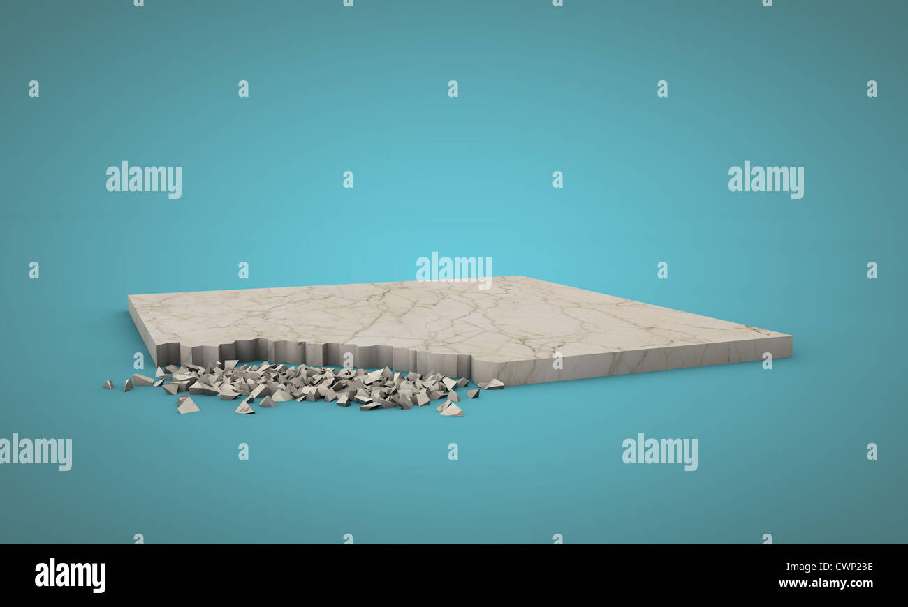 broken marble isolated on blue background Stock Photo - Alamy