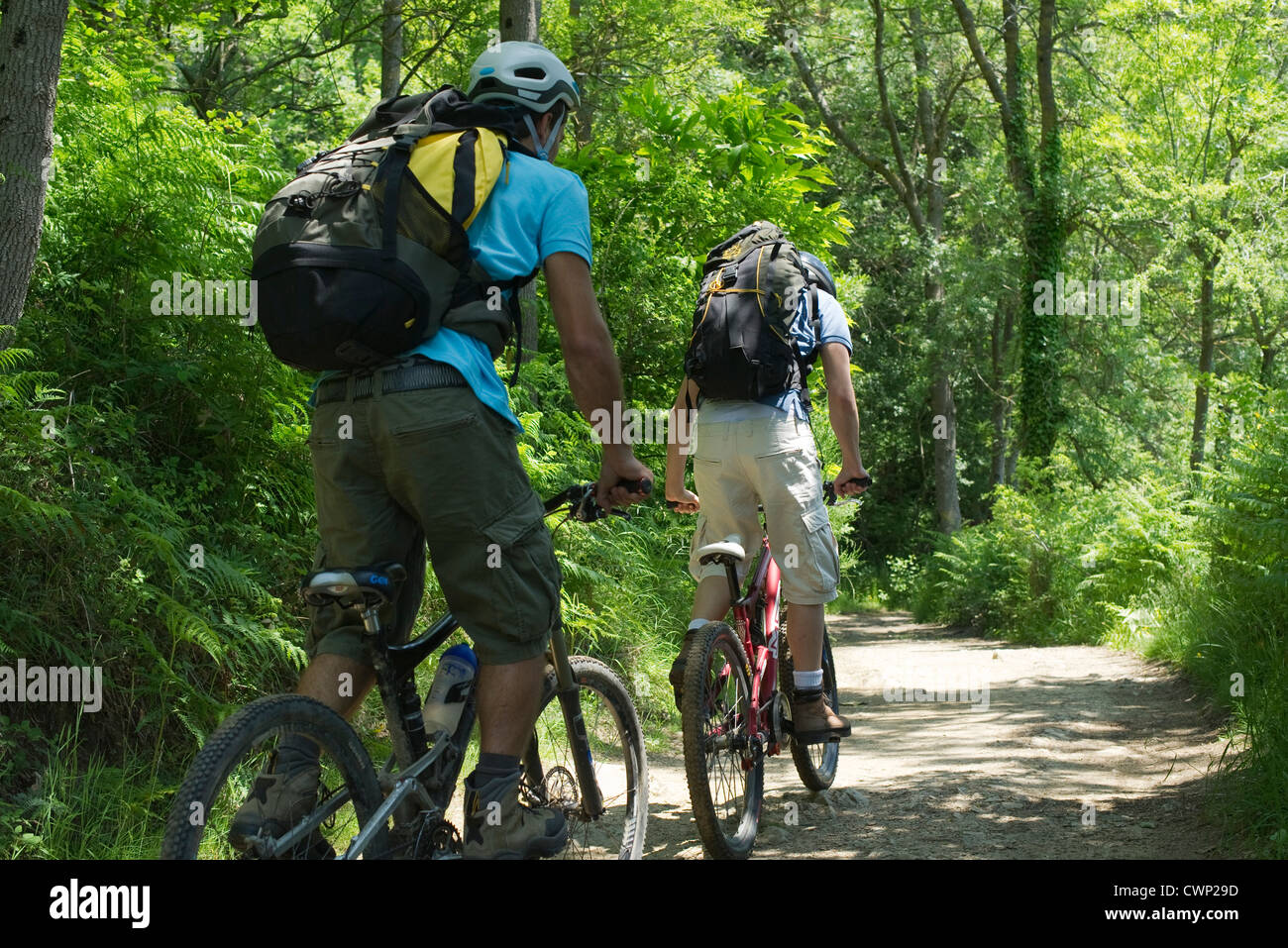 Rear view men biking hi-res stock photography and images - Alamy