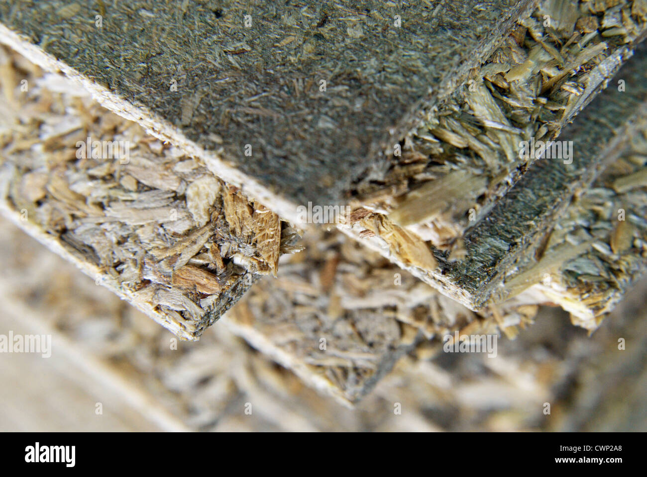 Stack of oriented strand - chip board Stock Photo - Alamy