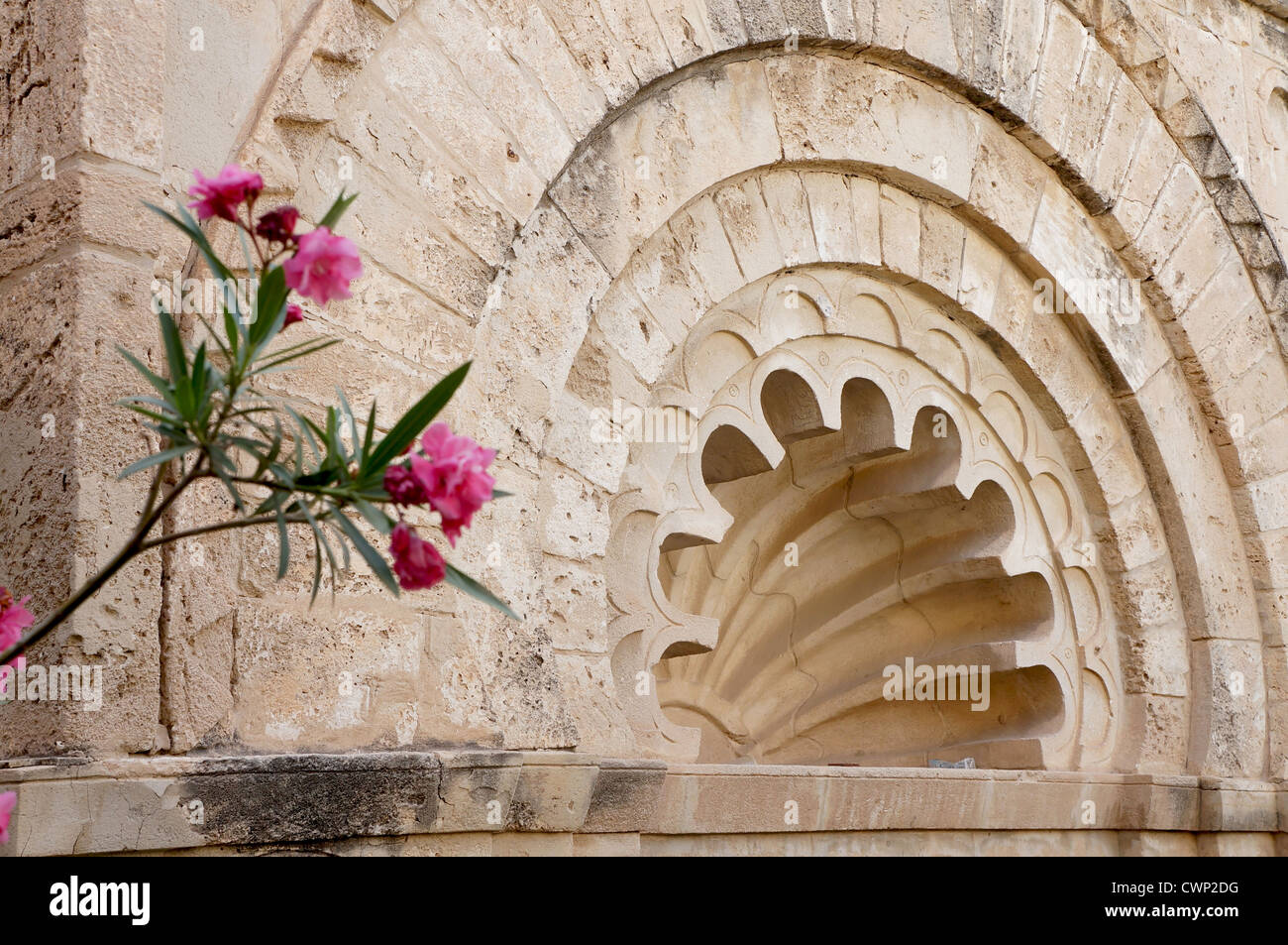 Architectural detail of the multilobed arc of the Kobba in the medina ...