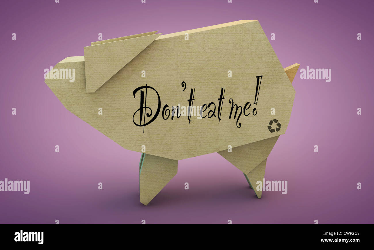 cardboard shaped like a pig isolated on pink background Stock Photo - Alamy