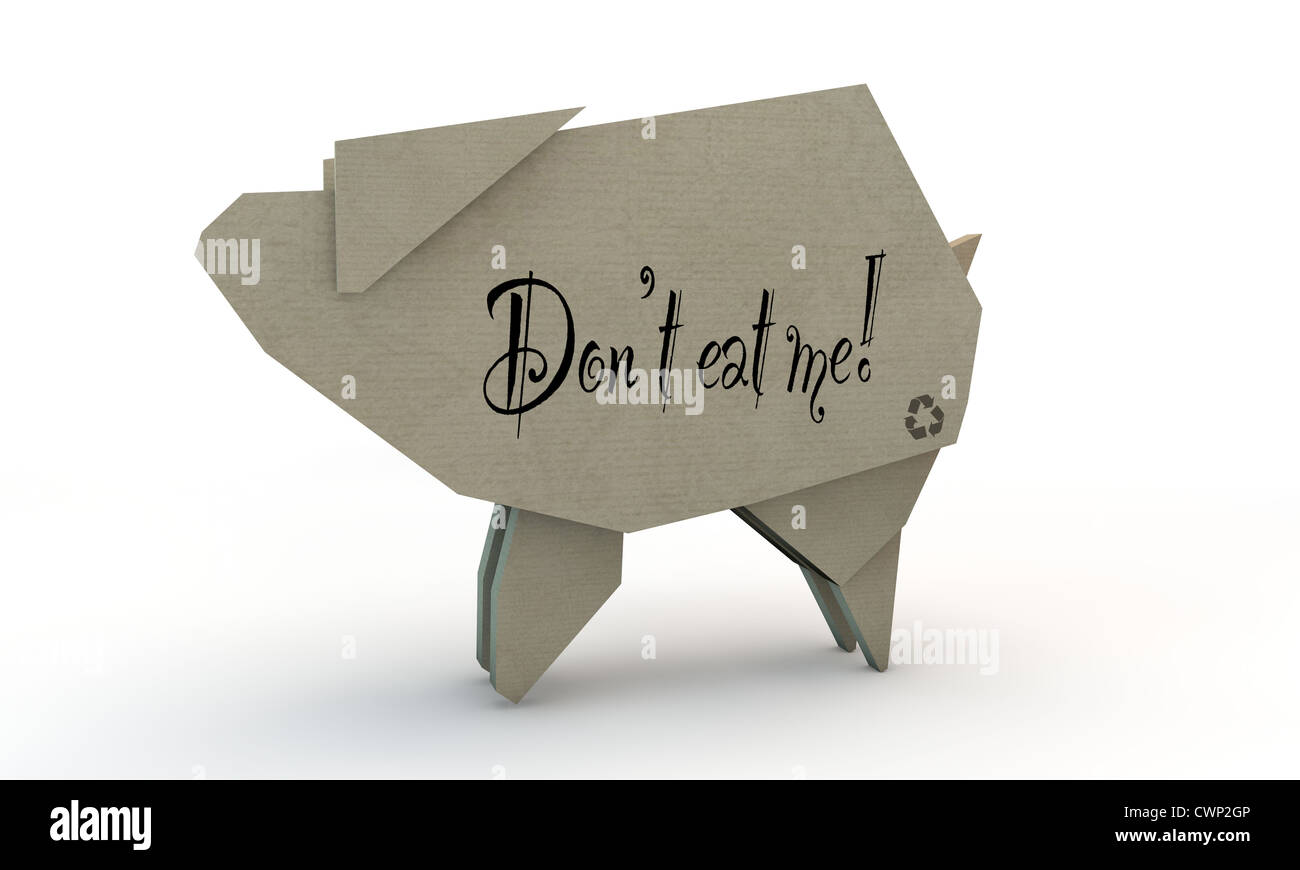 cardboard shaped like a pig isolated on white background Stock Photo ...