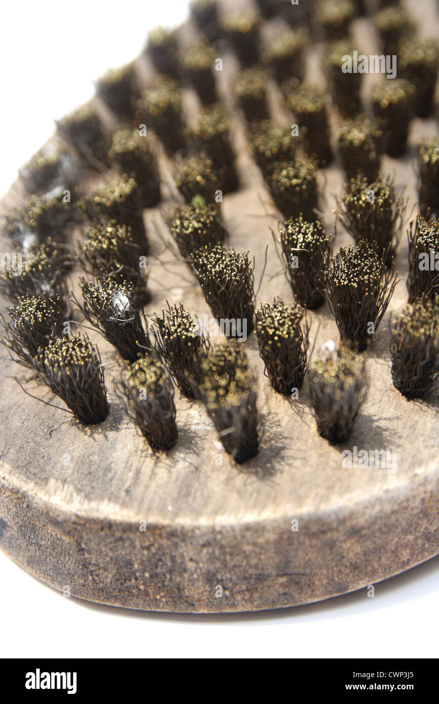 Brush with a wooden back Stock Photo - Alamy