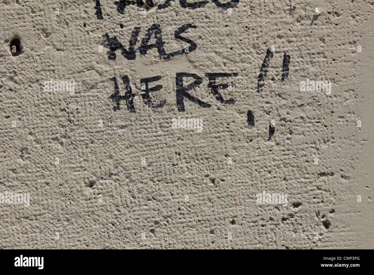 i was here graffiti on wall Stock Photo - Alamy