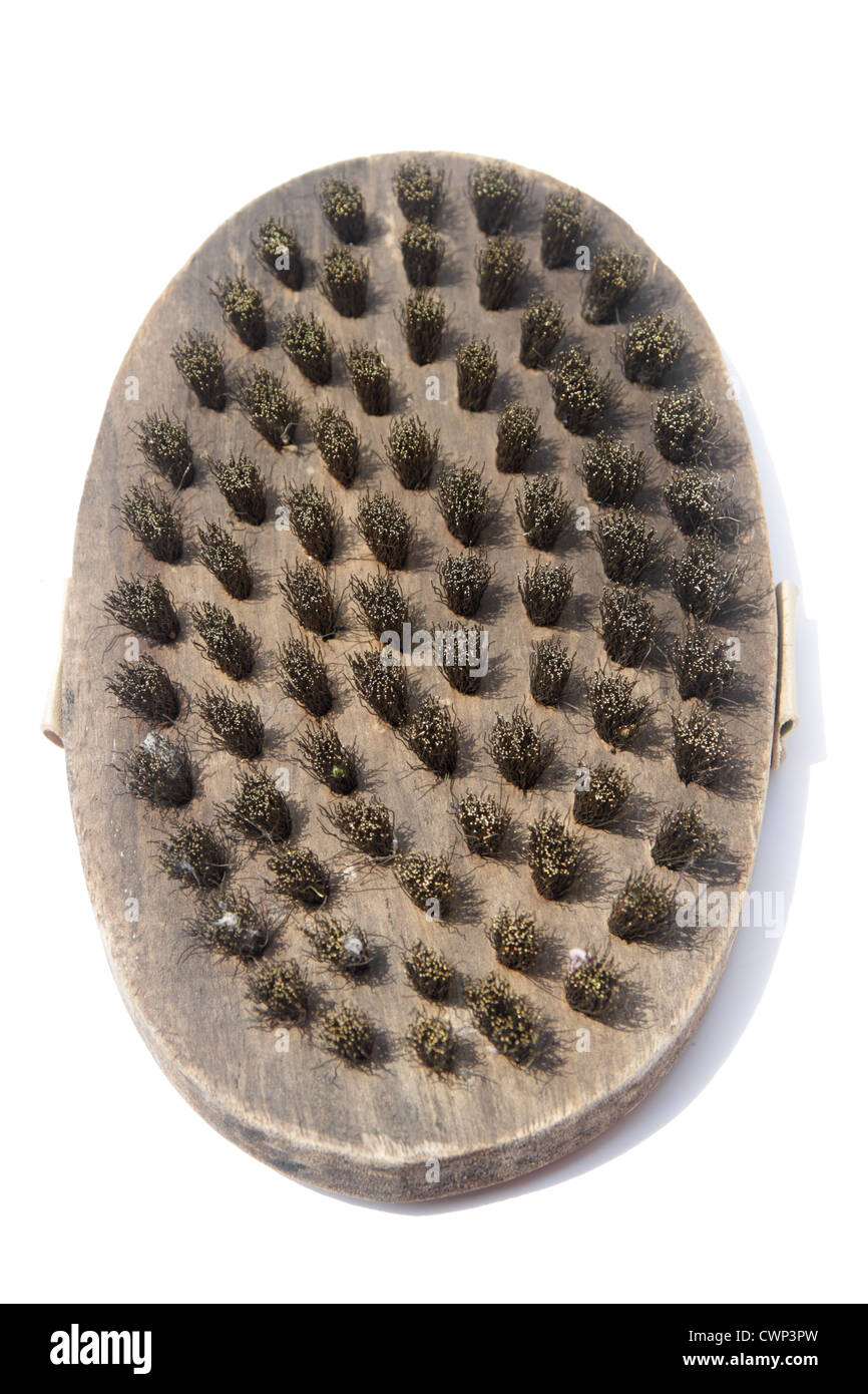 Brush with a wooden back Stock Photo - Alamy