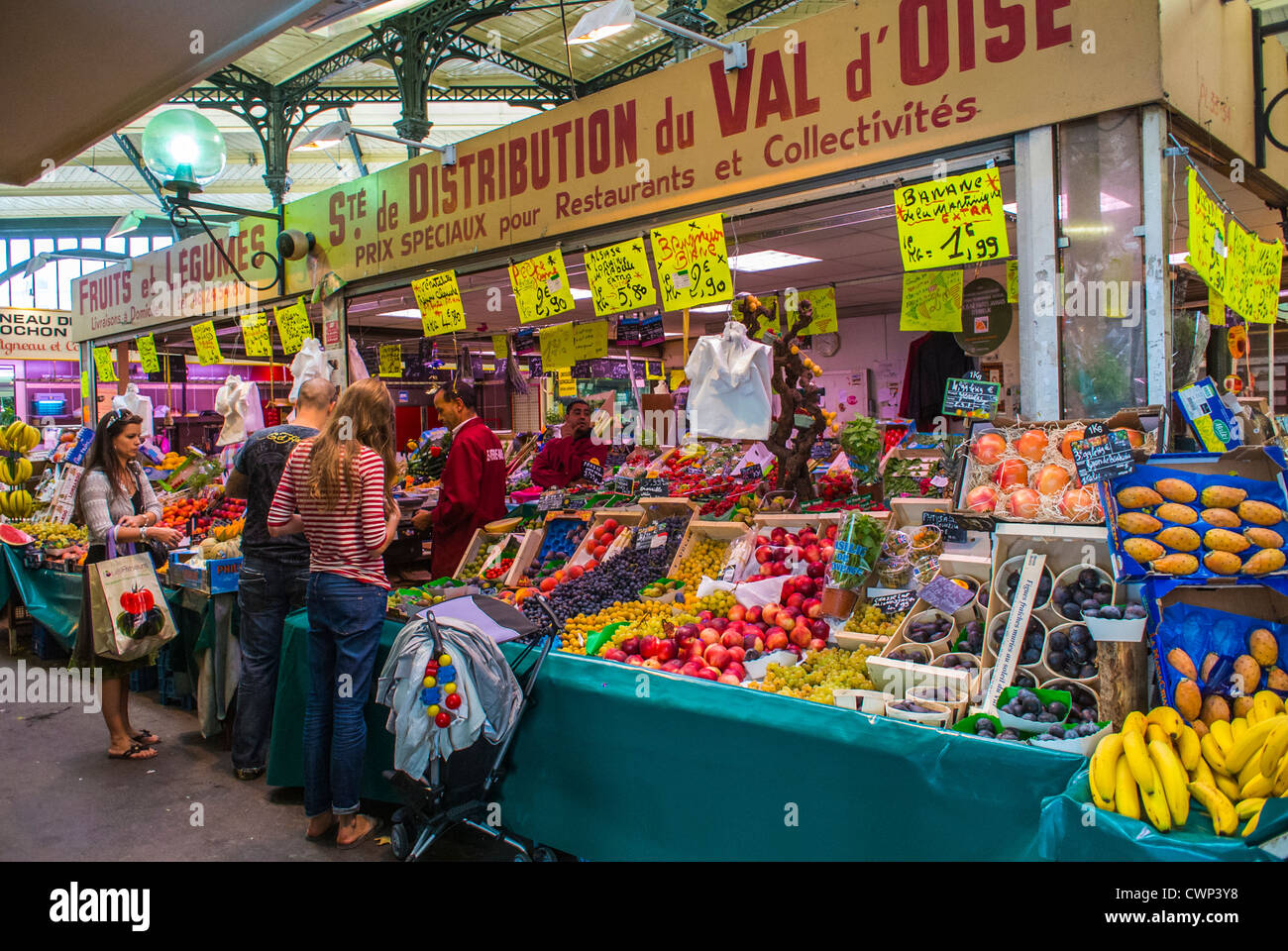Paris, France, Shopping in French Farmers Market, Covered Market ...