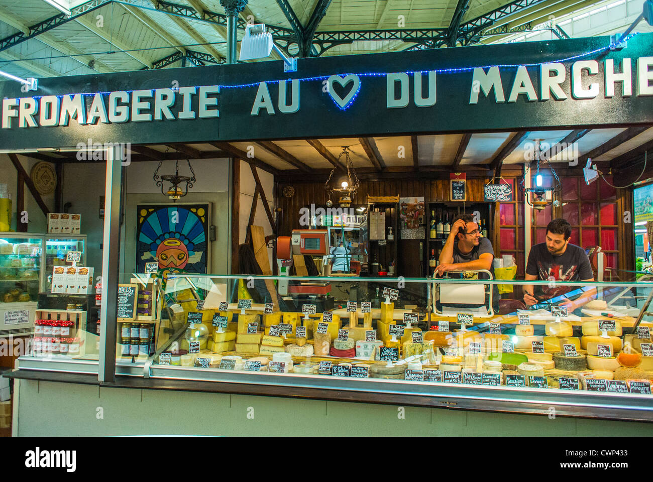Paris, France, Shopping in French Farmers Market, Covered Market ...