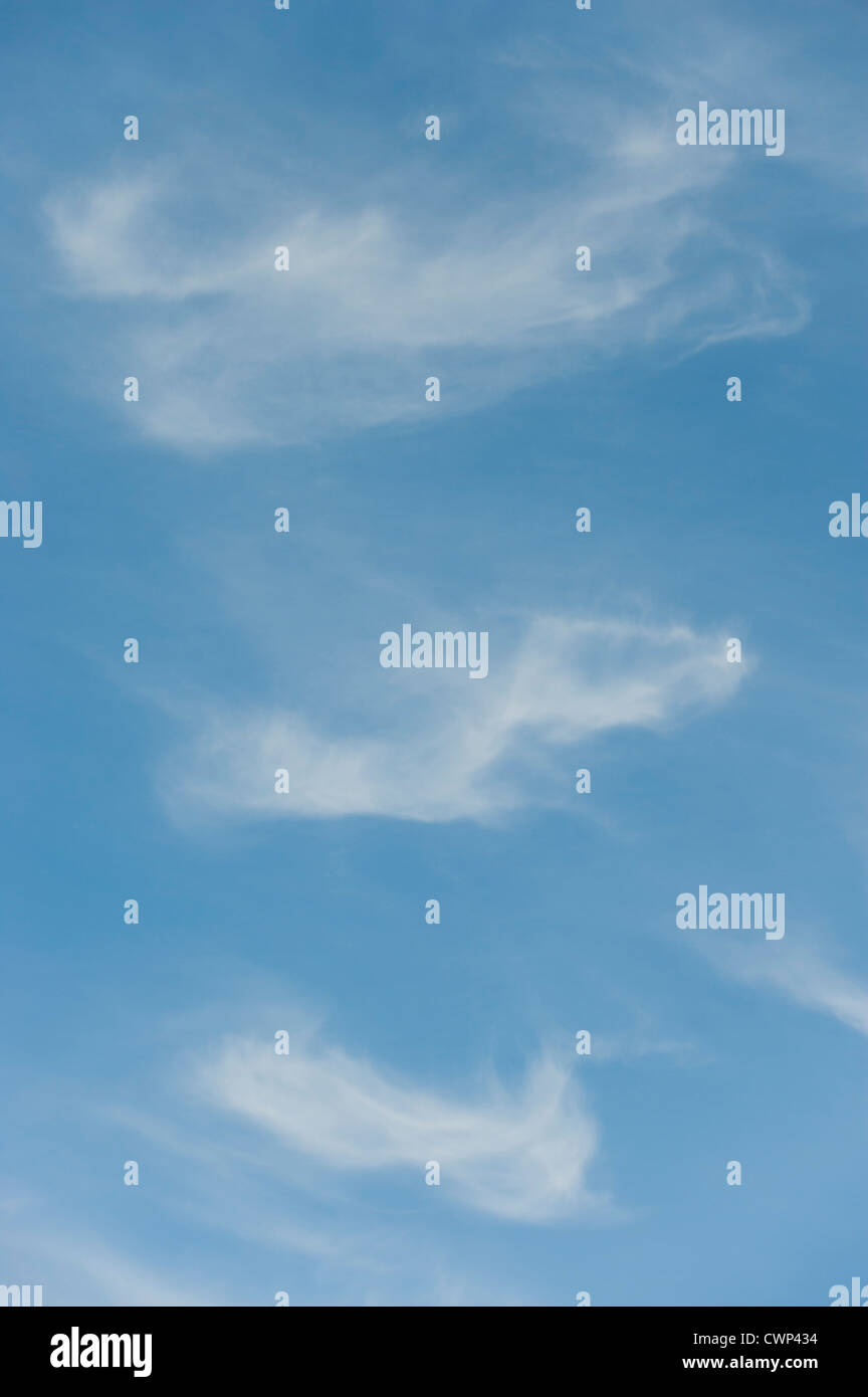 Wispy clouds in sky Stock Photo - Alamy
