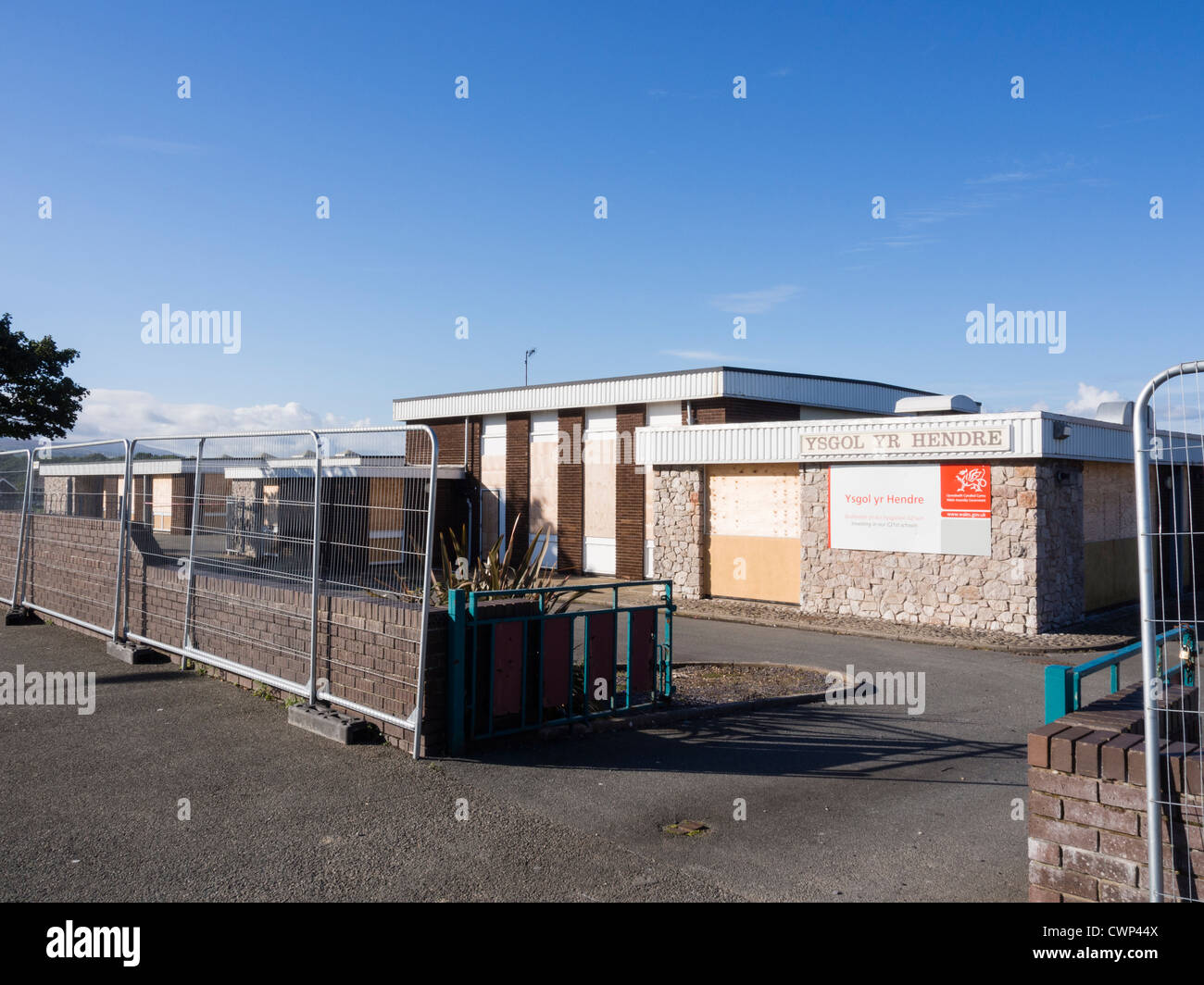Ysgol Yr Hendre old primary school building closed fenced off and ...