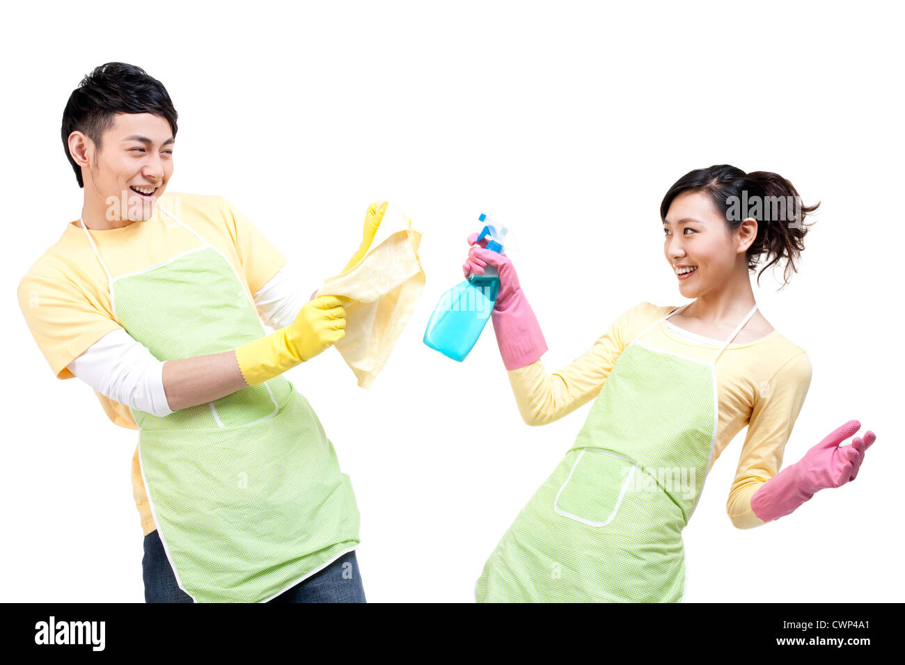 Happy housework time Stock Photo - Alamy