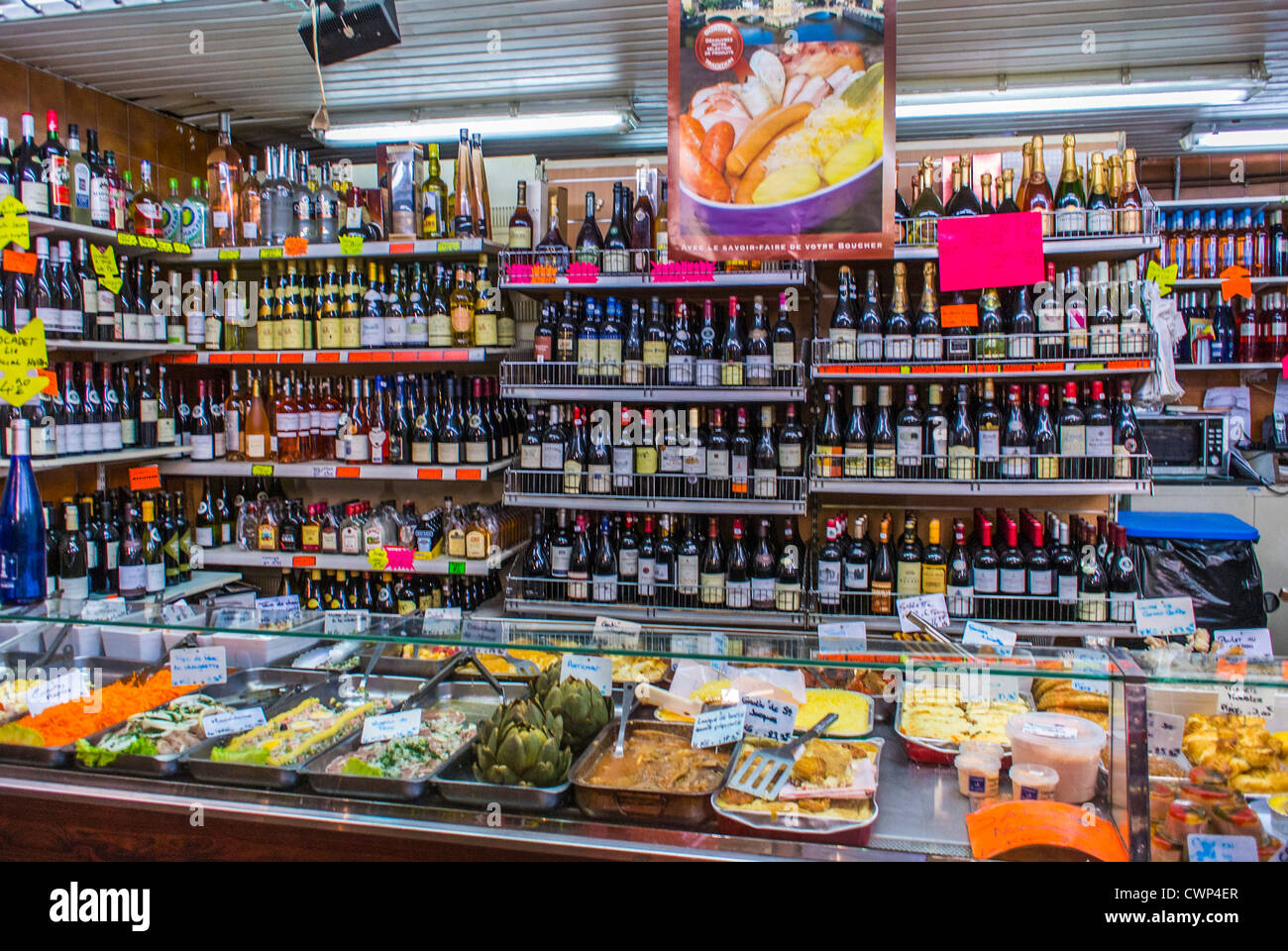 Paris, France, Shops in French Farmer's Market, Covered Market, "Marché ...