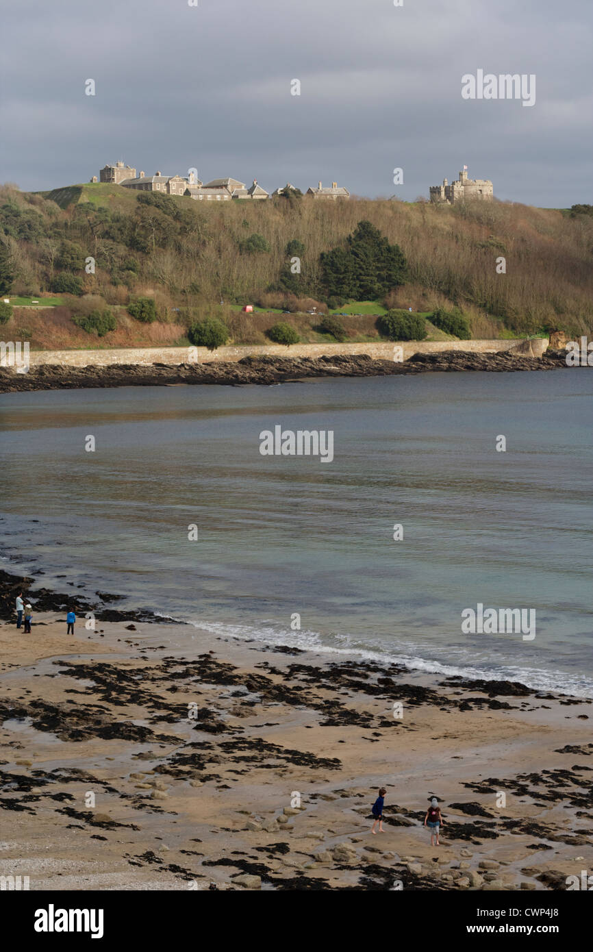 Castle Beach in Falmouth Stock Photo - Alamy