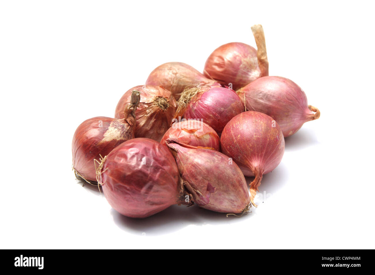Shallot on white background Stock Photo - Alamy