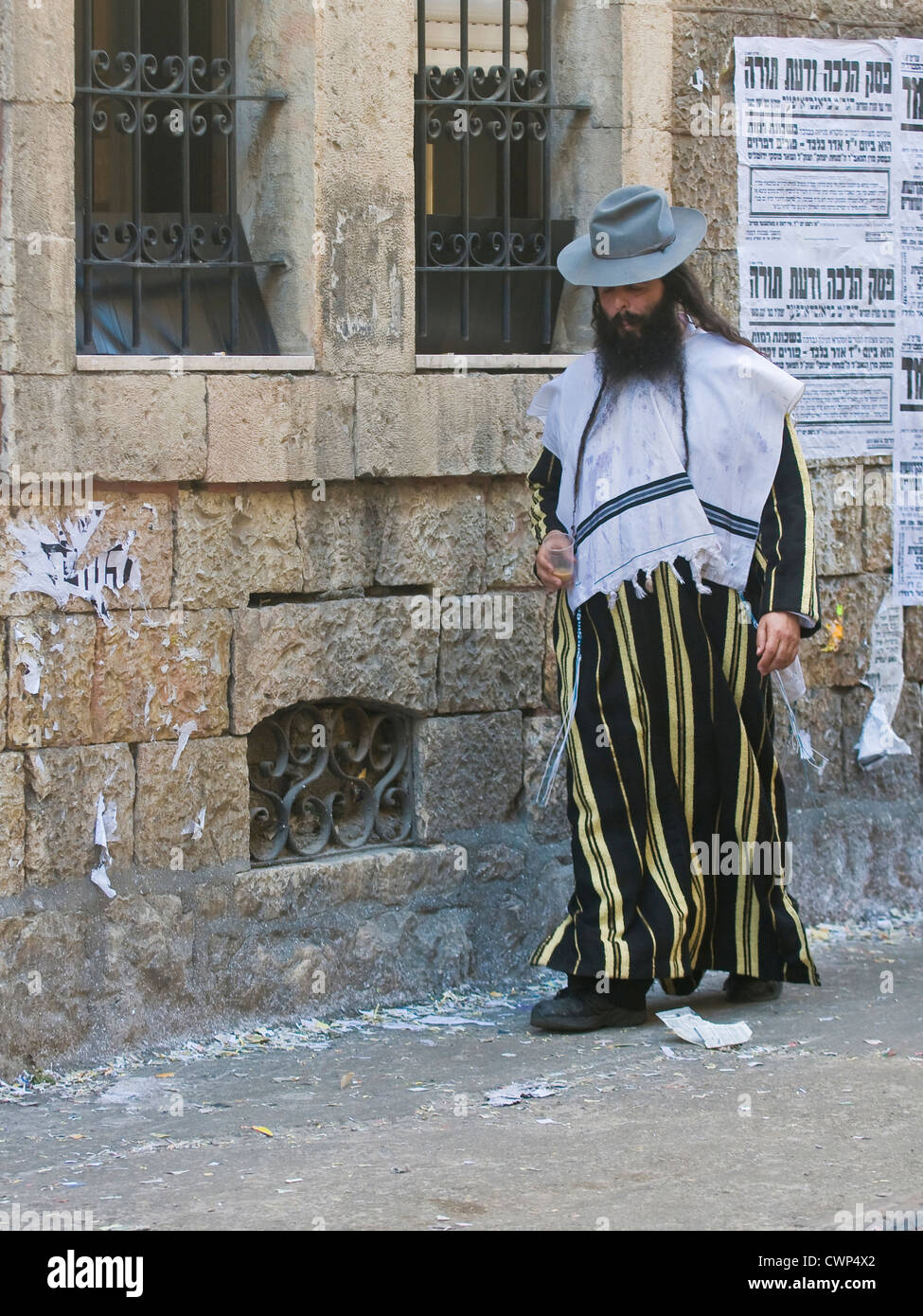 Ultra Orthodox man during Purim in Mea Shearim Jerusalem Stock Photo ...