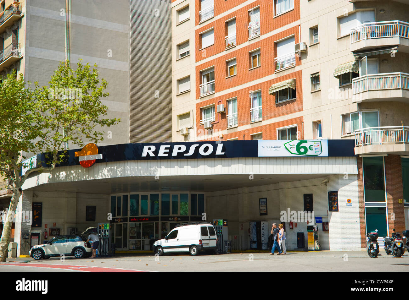 Repsol petrol station in Barcelona, Catalonia, Spain, ES Stock Photo ...