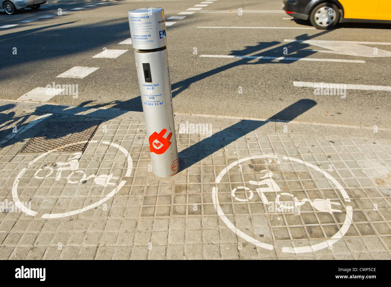 On street charging point for electric vehicles in Barcelona, Catalonia ...