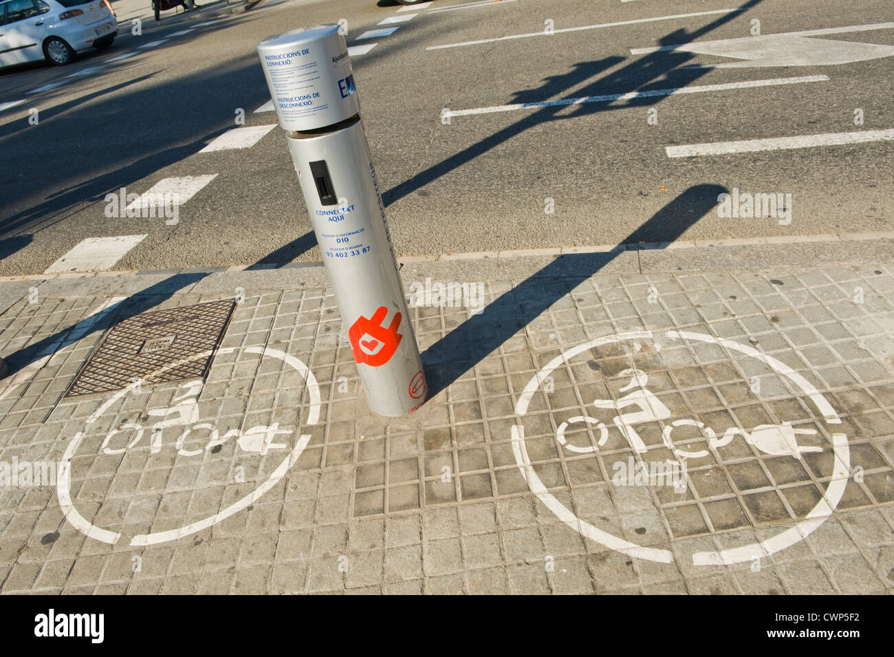 On street charging point for electric vehicles in Barcelona, Catalonia ...