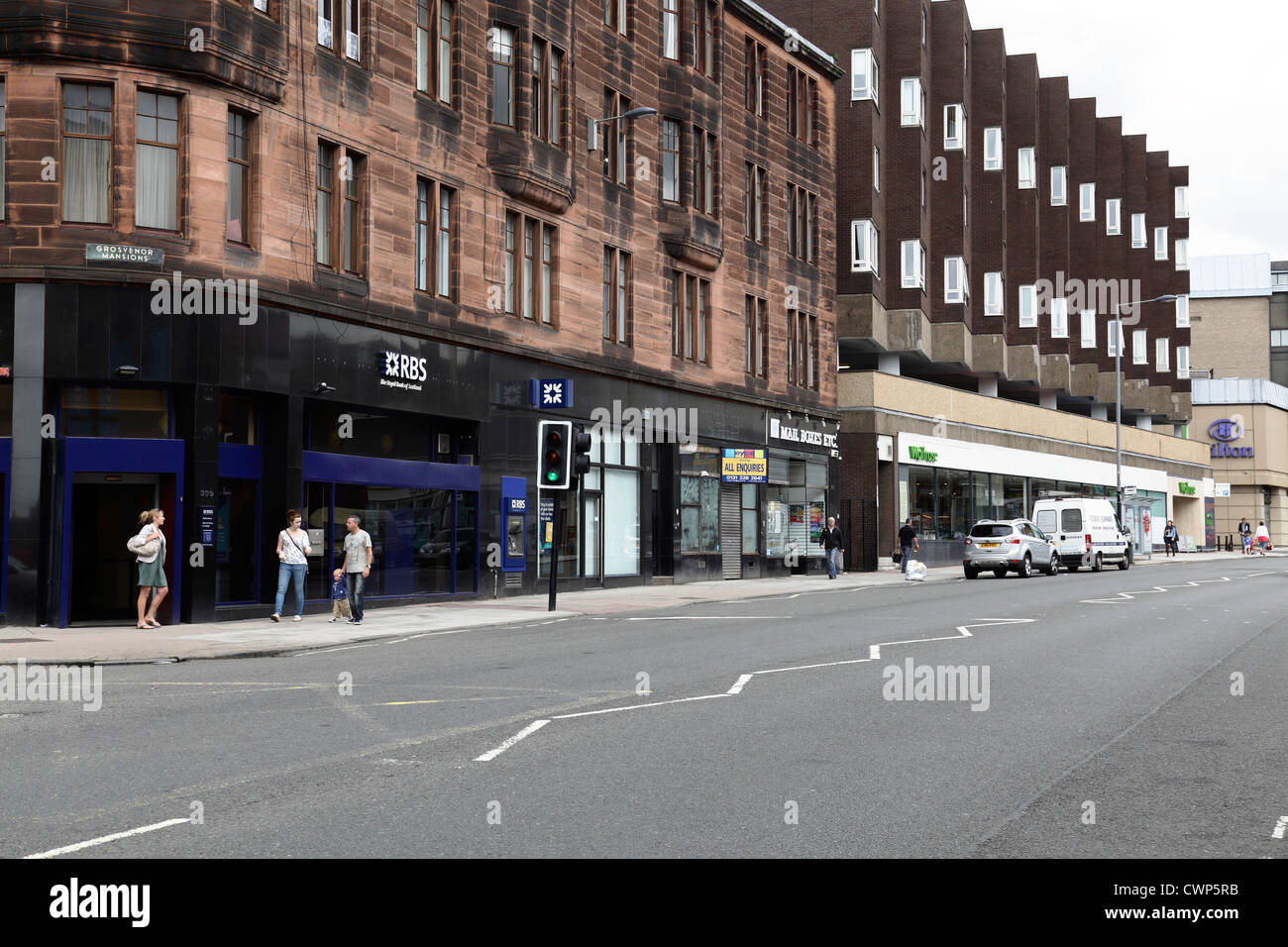 Looking north along Byres Road from opposite Observatory Road in the ...