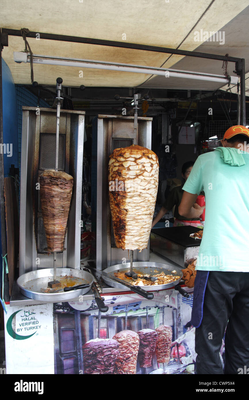 Kebab stall on street in Chatuchak Weekend Market Stock Photo - Alamy