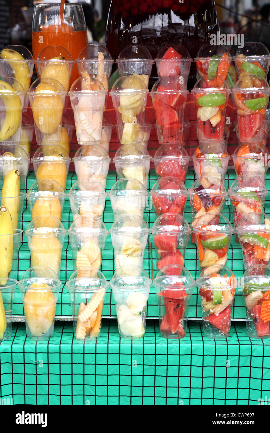Various fruits in juice shop Stock Photo - Alamy