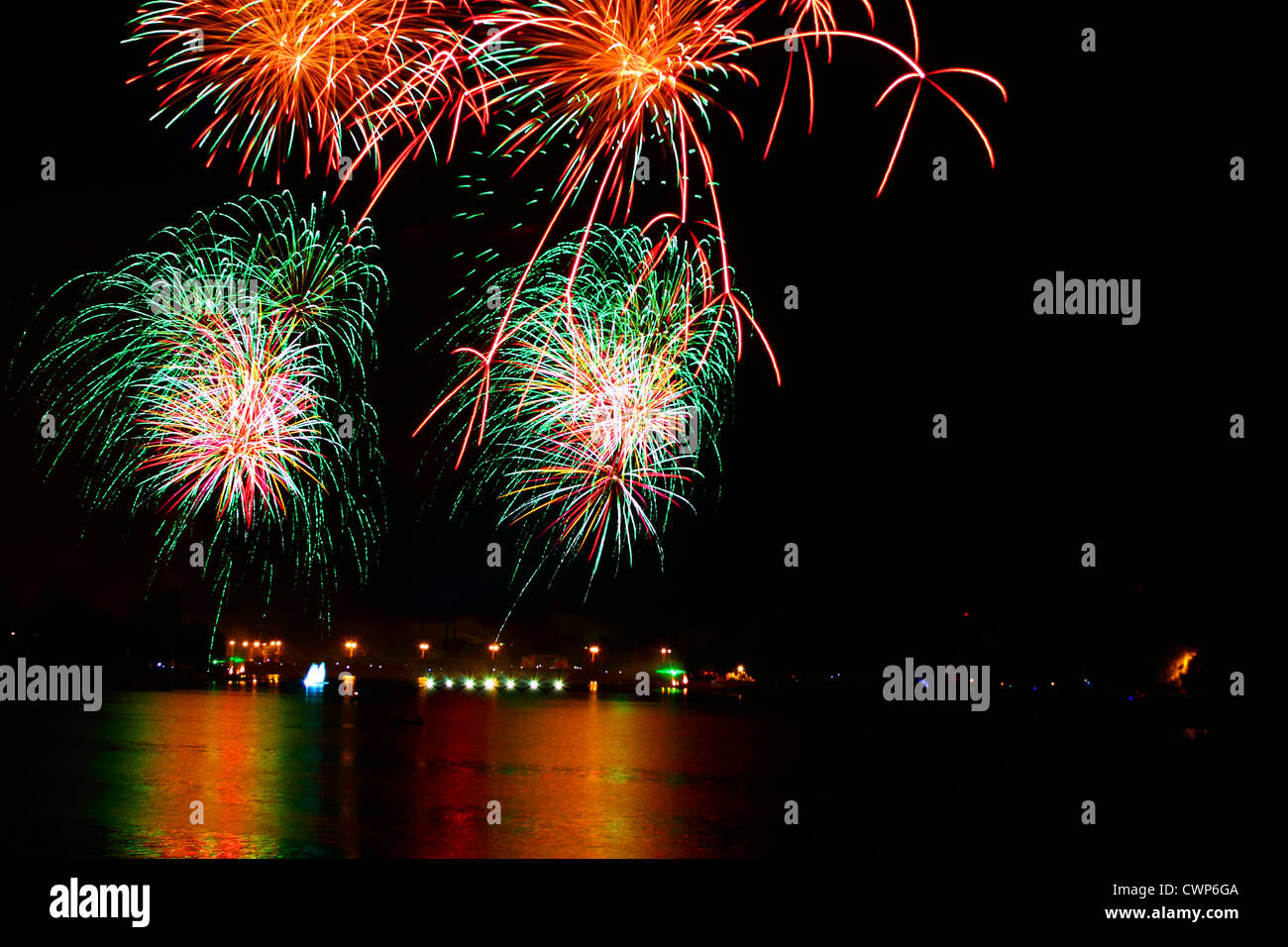 fireworks over water Stock Photo - Alamy
